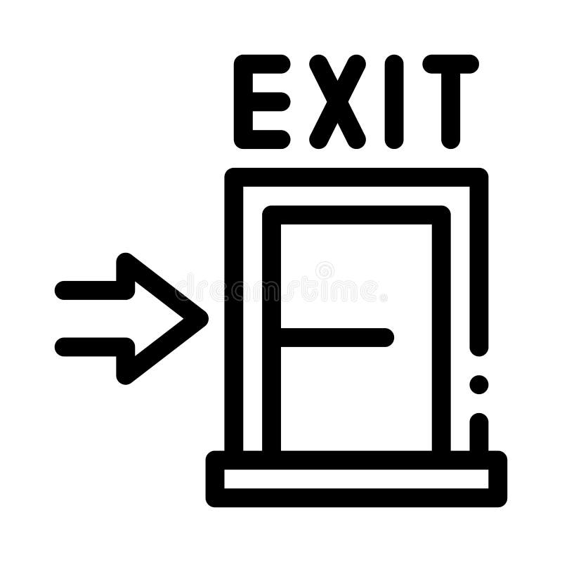 Fire-escape Exit Door Doodle Icon Hand Drawn Illustration Stock Vector ...