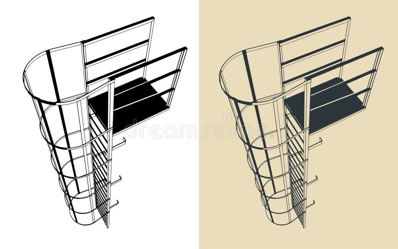 Fire escape illustrations stock vector. Illustration of emergency ...