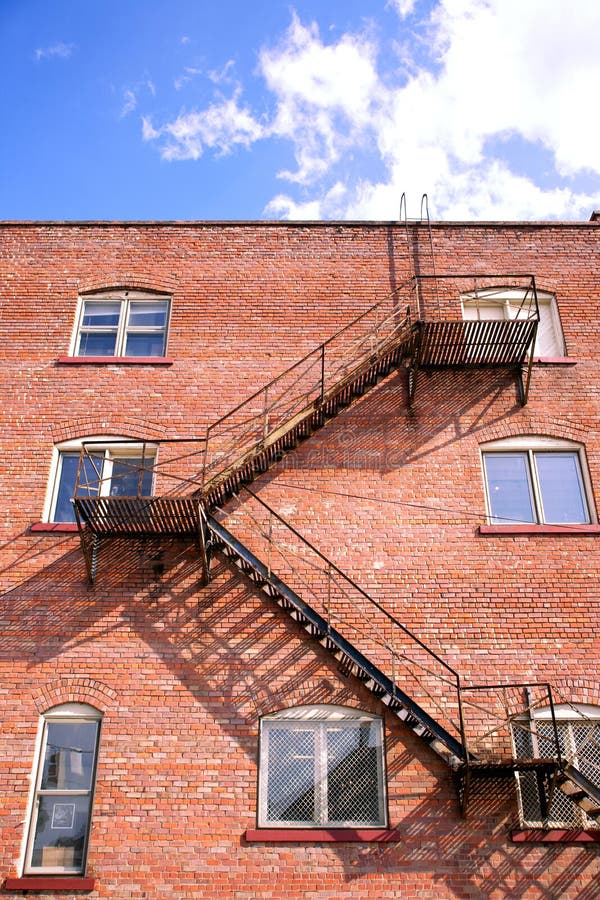 Fire Escape Ladder and Brickwall Stock Image - Image of rustic, exit ...