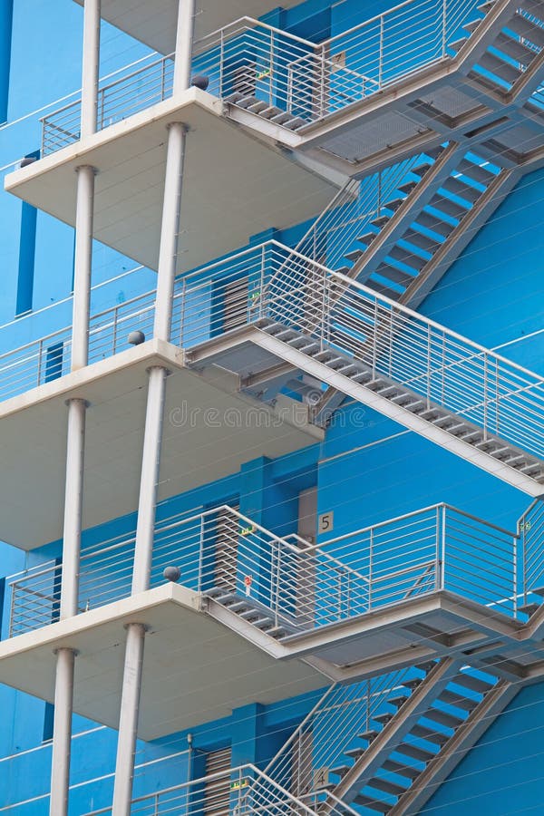 Fire Escape Ladder on the Side of a New Building Stock Image - Image of ...