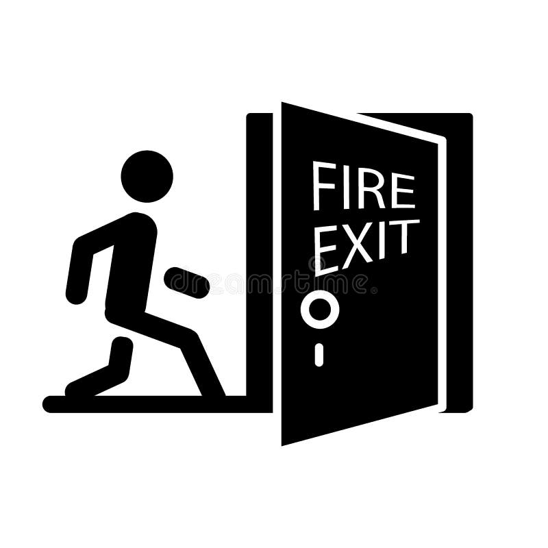 Fire Escape, Ladder, Man, Fire Solid Icon. Vector Illustration Isolated ...