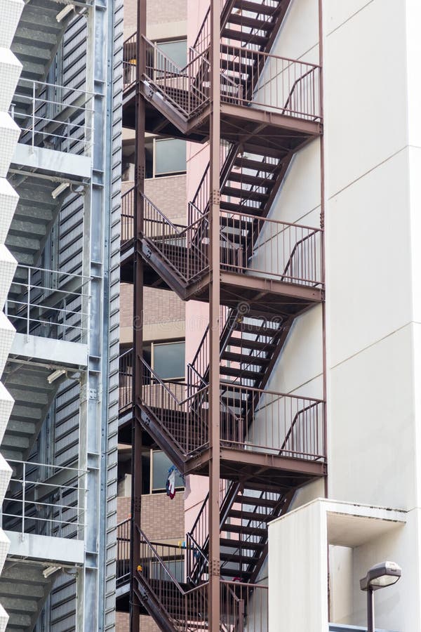 Fire escape stock image. Image of rails, stairway, factory - 63451491