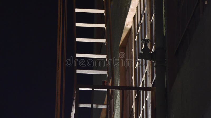 Fire Escape Stairs at Old Residential Building Stock Video - Video of ...