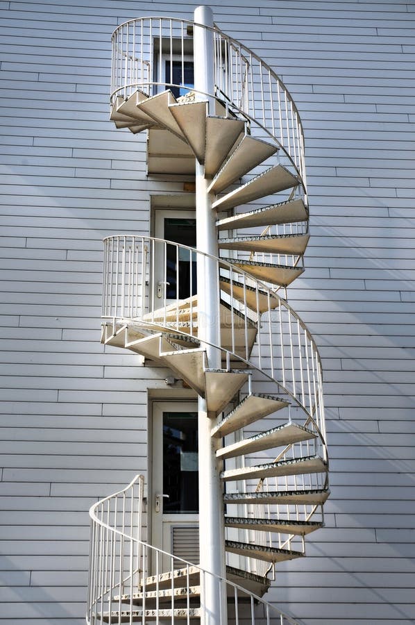 Corkscrew Stairs And Shadows Stock Image - Image of descend, emergency ...