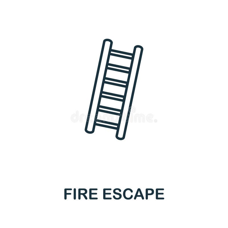Fire Escape Outline Icon. Thin Line Concept Element from Fire Safety ...