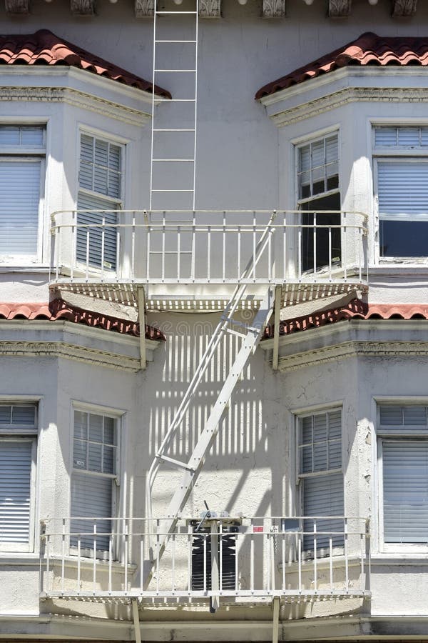 Fire Escape in San Francisco , Building with Windows and Emerg Stock ...