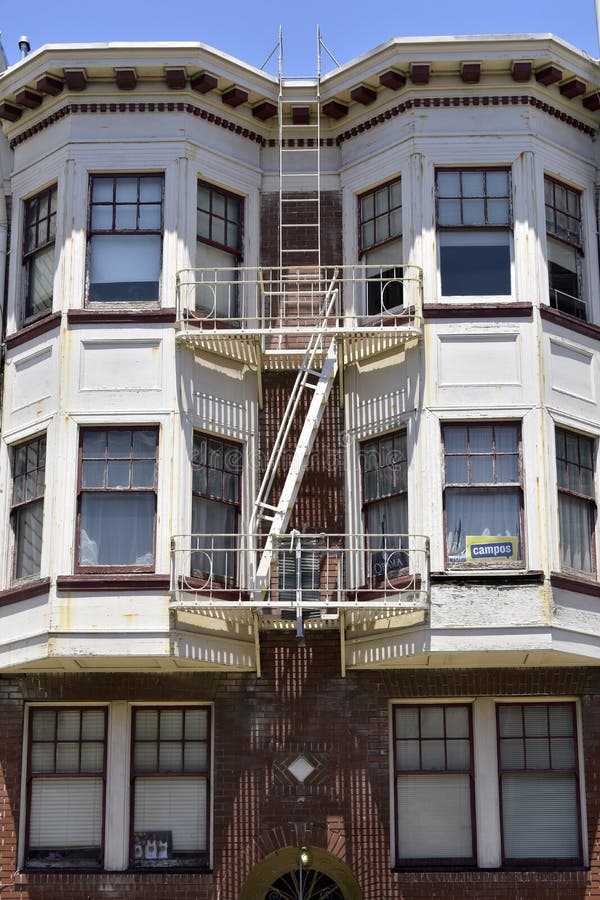Fire Escape San Francisco Building Windows Emergency Stairs Stock ...