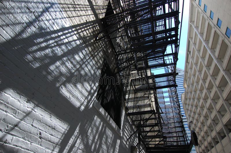 Fire escape shadows stock photo. Image of cast, side - 42623216