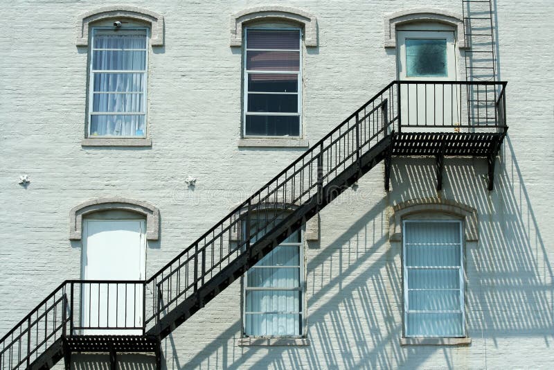 Fire Escape on the Side of a Building Stock Photo - Image of steps ...