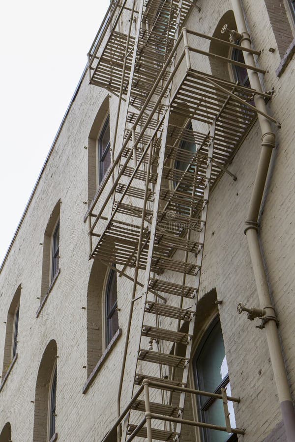 Fire Escape On The Side Of A Building Stock Image - Image of evacuation ...