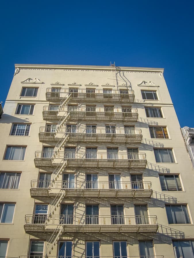 Fire Escape on Side of Building Stock Image - Image of emergency ...