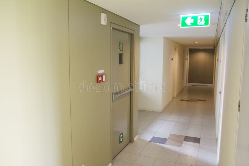 Fire escape sign stock photo. Image of hospital, rescue - 96728350