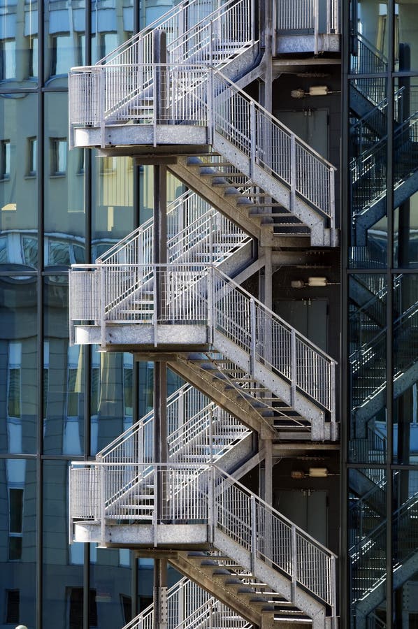 Fire Stair Outside A Building Stock Image - Image of upstairs, escape ...
