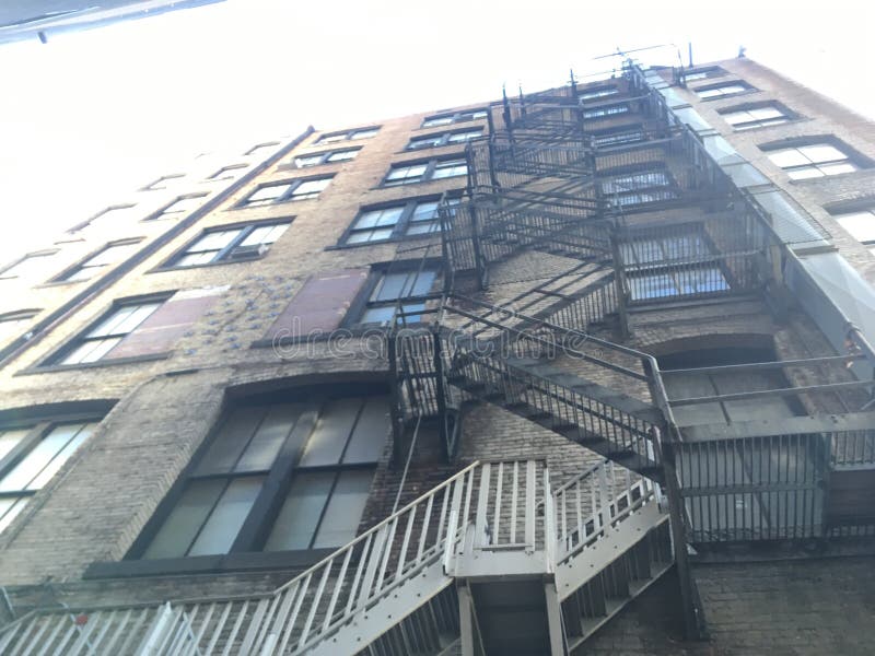 Fire escape stairs editorial stock image. Image of brick - 92923099