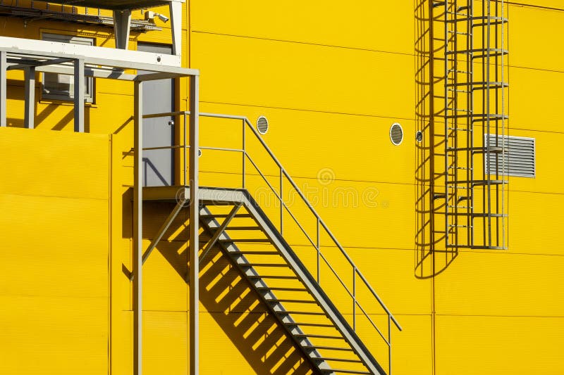 Fire Escape Stairs Mounted To the Outside Stock Image - Image of ...