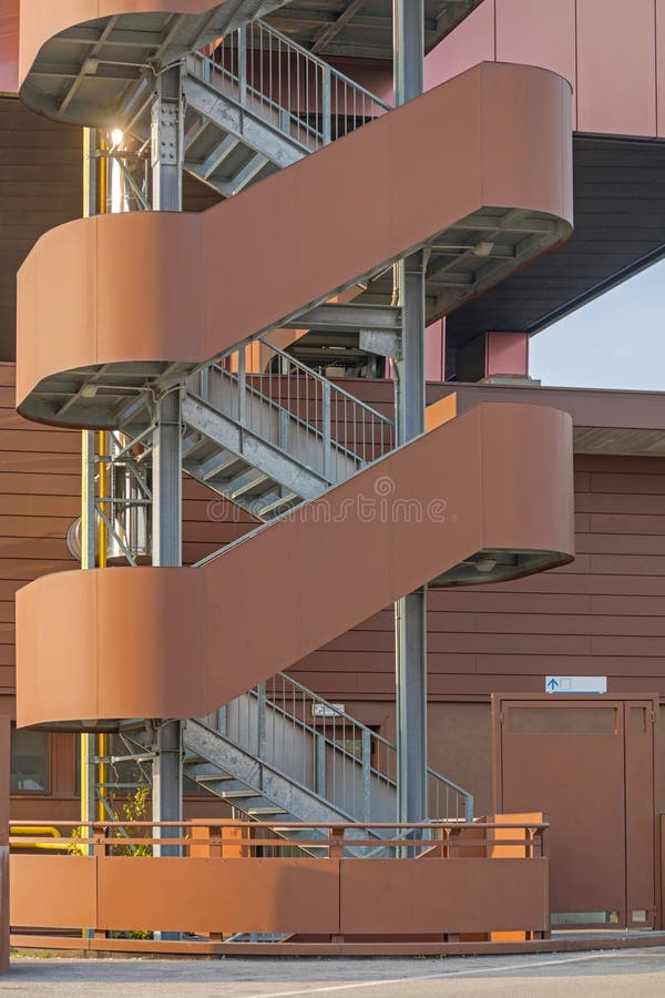 Fire Escape Stairway Structure Stock Photo - Image of staircase, brown ...