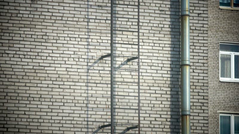 Fire Escape on a Wall of the Brick Multi Storey Building Stock Video ...