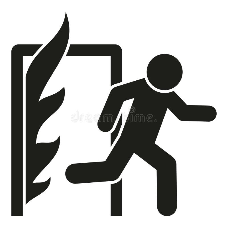 Fire Evacuation Icon Simple Vector. Work Alarm Stock Vector ...