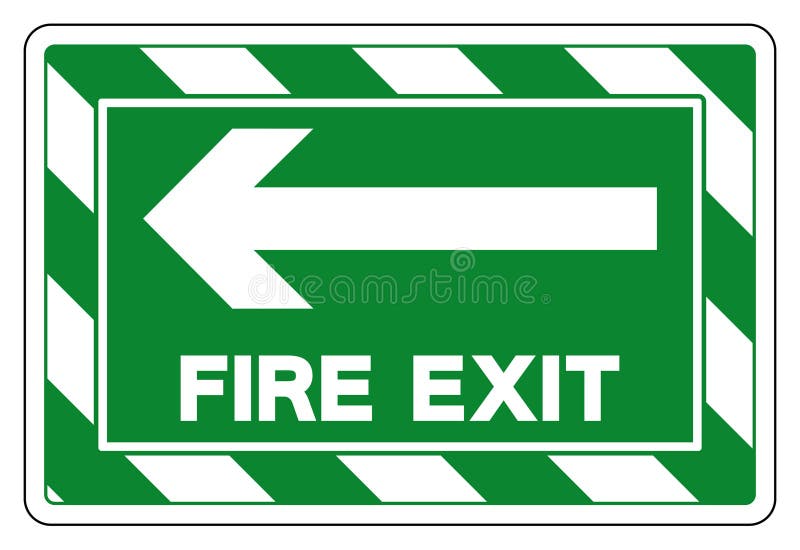 Fire Exit Arrow Left Symbol Sign, Vector Illustration, Isolate on White ...