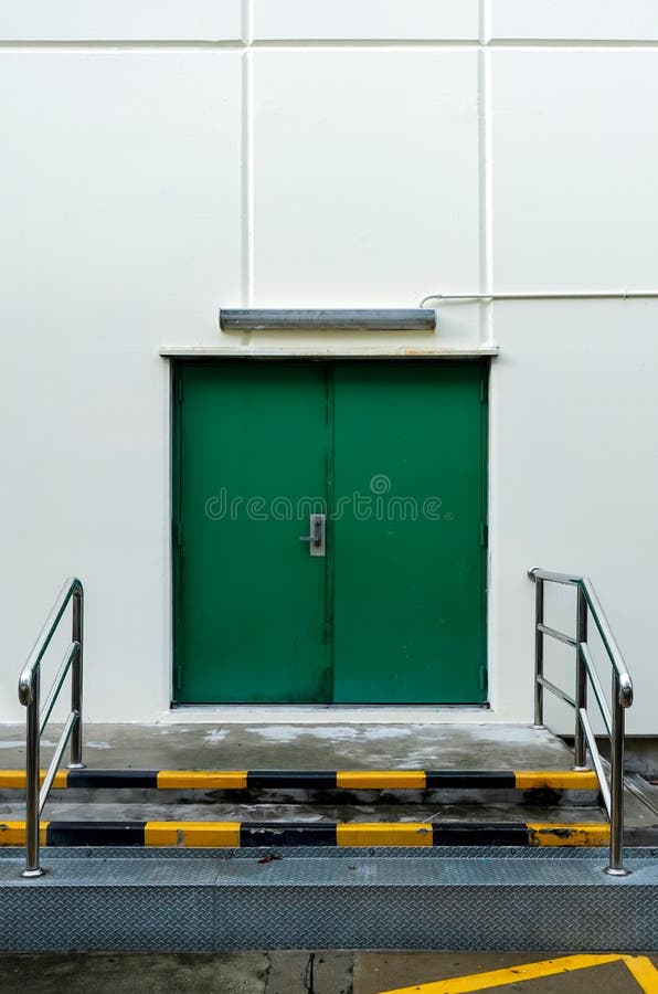 Fire Exit Door for Emergency at Outside of White Building Stock Photo ...