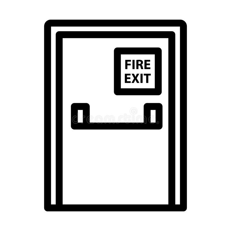 Fire Exit Door Icon stock vector. Illustration of figure - 200002140