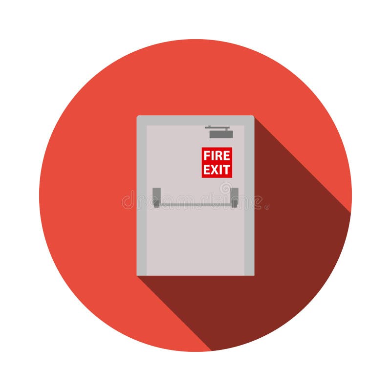 Fire Exit Door Icon stock vector. Illustration of arrow - 227718239