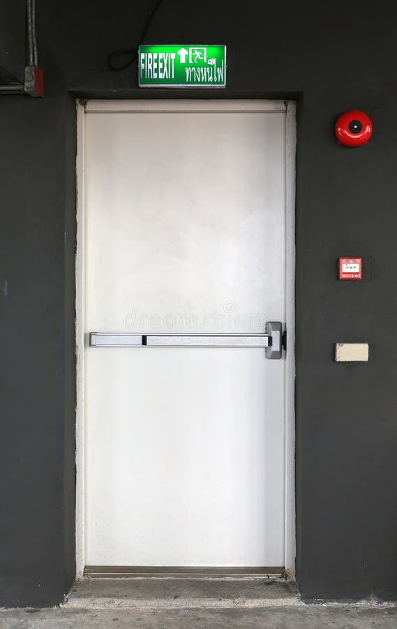 Fire Exit Door in Office Building Stock Photo - Image of access ...