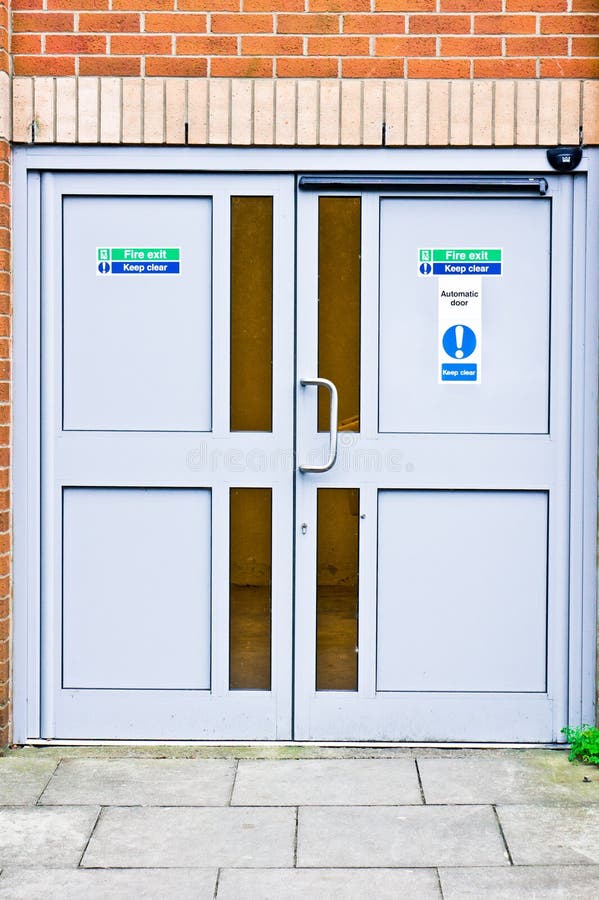Fire exit doors stock image. Image of panic, background - 61173599