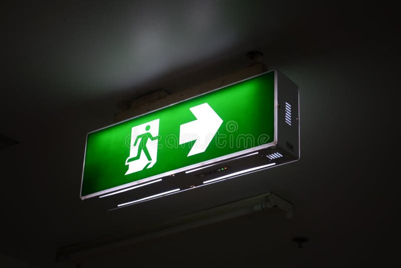 Fire exit in factory. stock image. Image of lanternsnn - 161122799