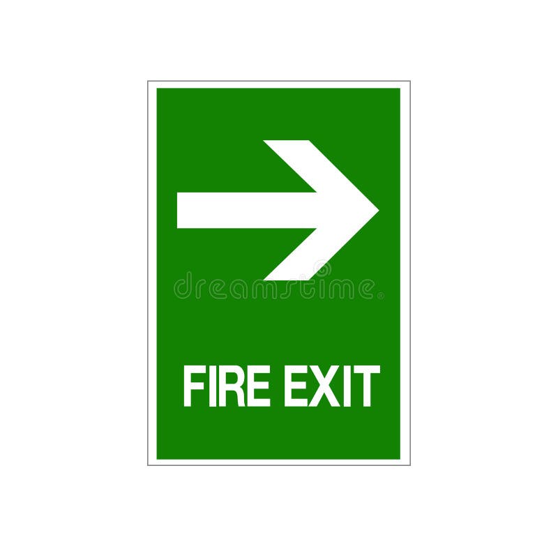 Fire Exit Green Symbol Sign, Vector Illustration, Isolate on White ...