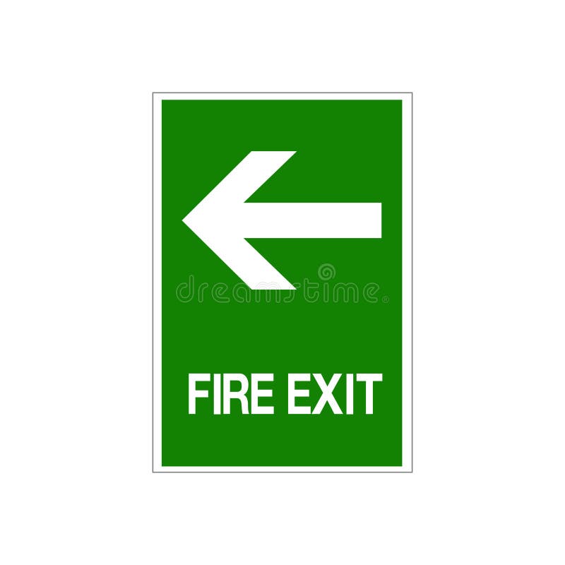 Fire Exit Red Symbol Sign, Vector Illustration, Isolate on White ...