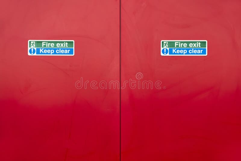 Fire Exit Keep Clear Red Blank Door Stock Image - Image of fire ...