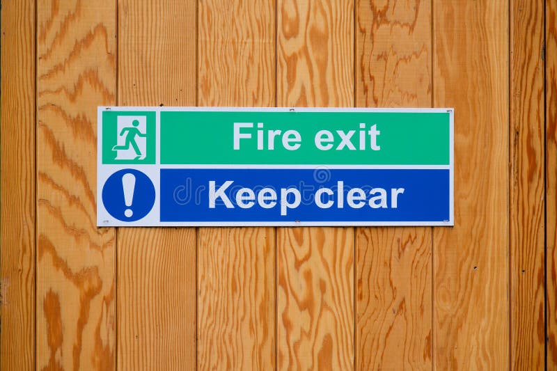 Fire Exit Keep Clear Sign Construction Building Site Door Stock Photos ...