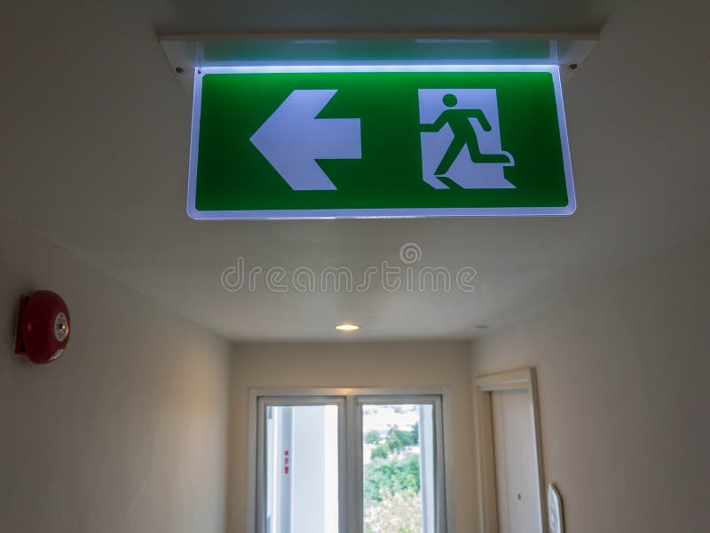 Fire Exit Light Sign (fire) Stock Image - Image of business, doorway ...
