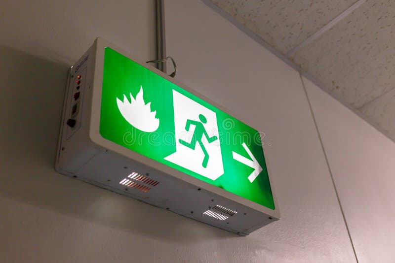 Fire exit light sign stock image. Image of extinguisher - 48834777