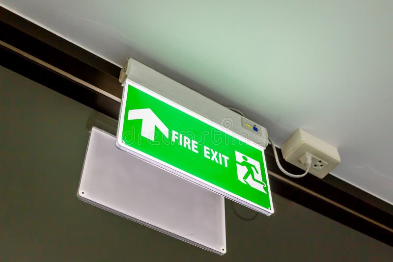Fire exit light sign stock image. Image of emergency - 51669385
