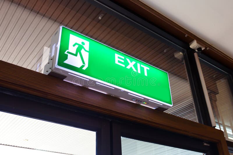Fire exit light sign stock image. Image of white, alarm - 58731371