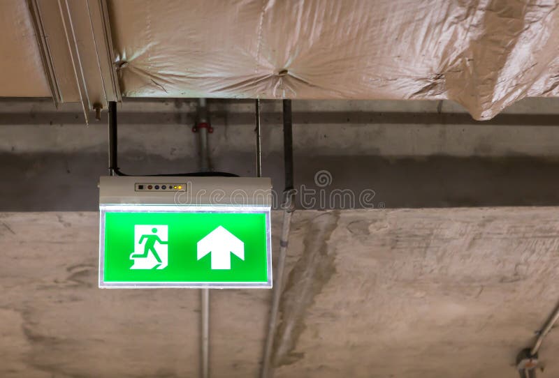 Fire exit light sign stock image. Image of doorway, safety - 58731431