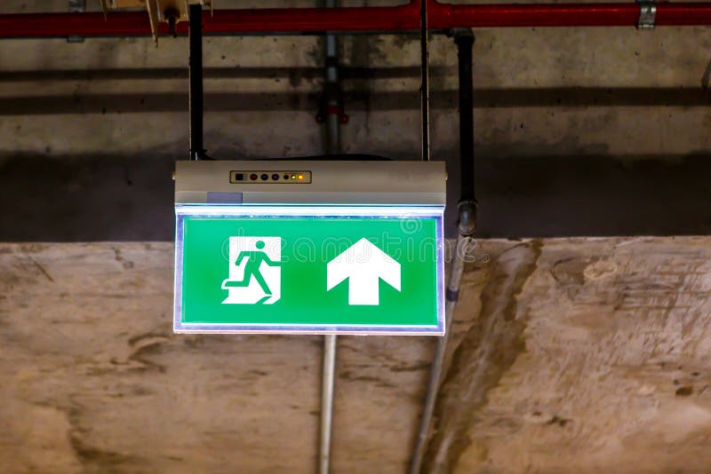 Fire exit light sign stock image. Image of open, symbol - 58740233
