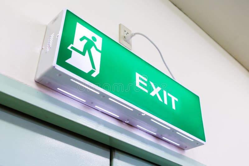 Fire exit light sign stock image. Image of door, alarm - 73829849