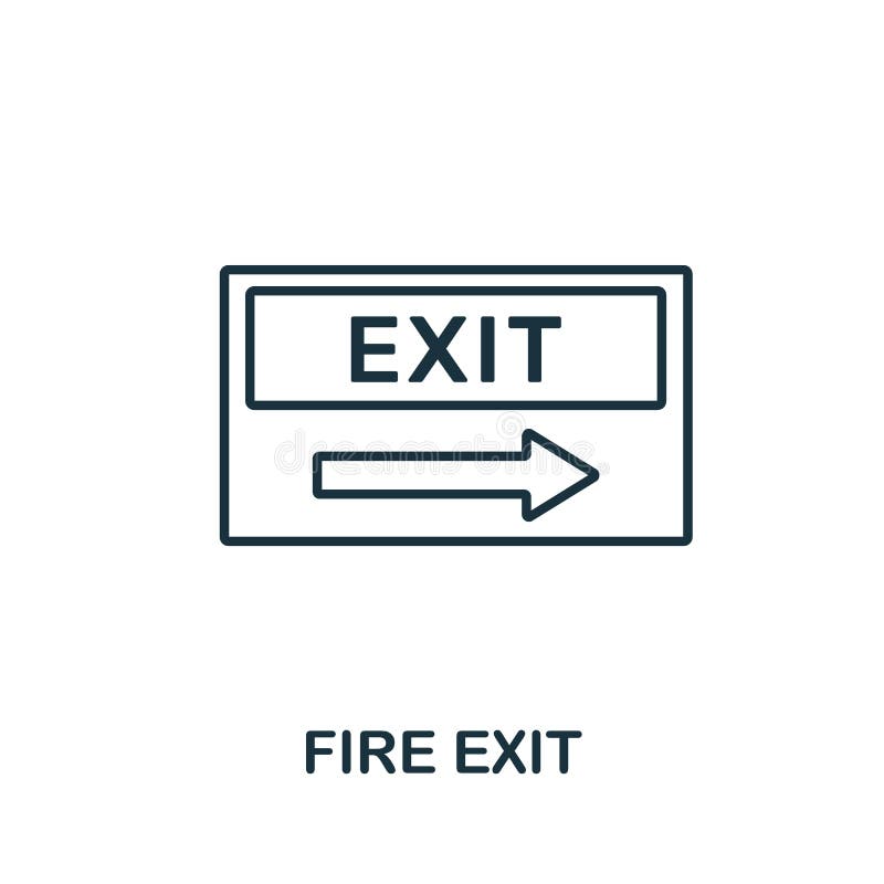 Fire Exit Outline Icon. Thin Line Concept Element from Fire Safety ...