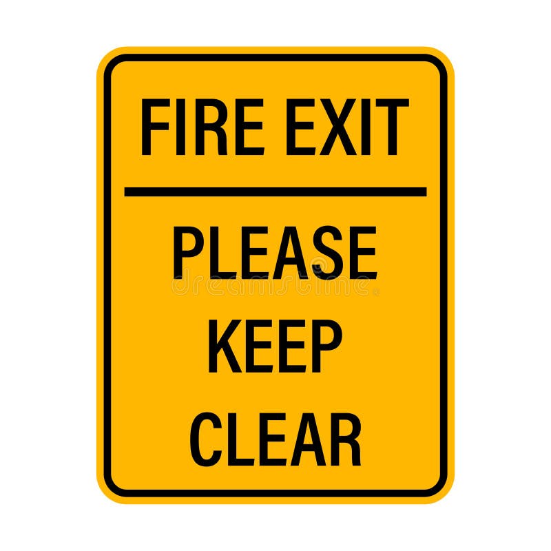 Fire Exit Keep Clear Stock Illustrations – 240 Fire Exit Keep Clear ...