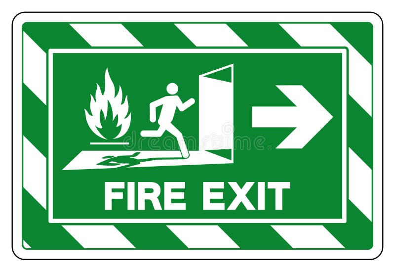 Fire Exit Right Symbol Sign, Vector Illustration, Isolate on White ...