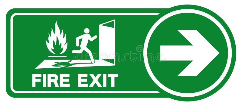 Fire Exit Right Symbol Sign, Vector Illustration, Isolate on White ...