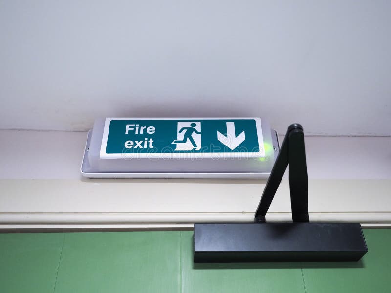 Fire exit sign stock image. Image of fire, door, safety - 313939581