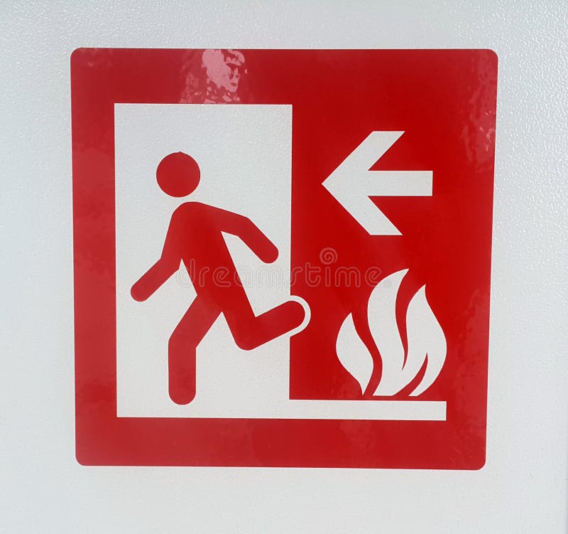 Fire exit sign stock photo. Image of information, silhouette - 80971948