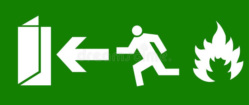 Fire Exit Sign stock vector. Illustration of leading - 150809288