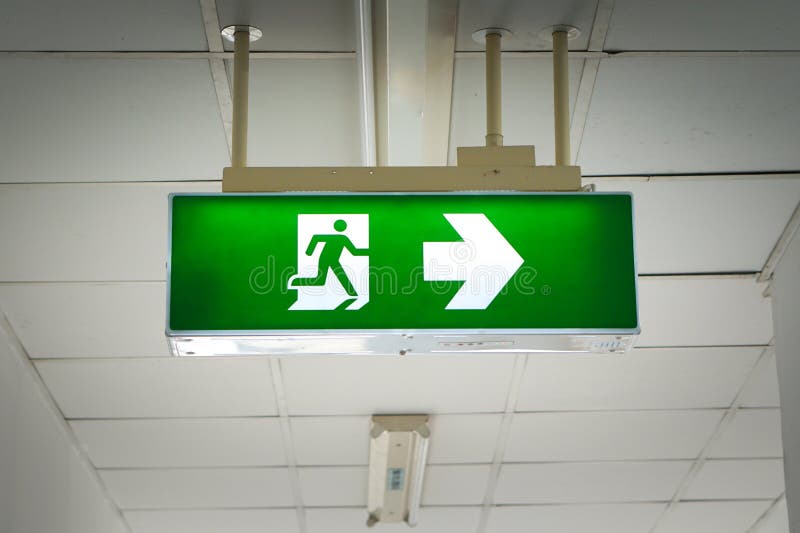 Fire exit in factory. stock photo. Image of indica, grows - 143873178