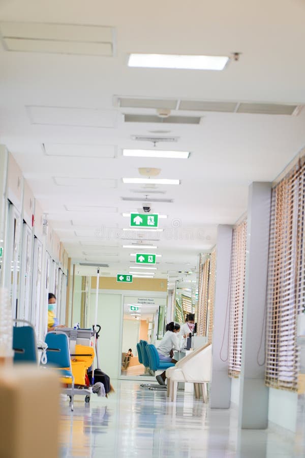 Fire Exit Sign in Hospital, Idea for Event Fire or Evacuation Drills ...