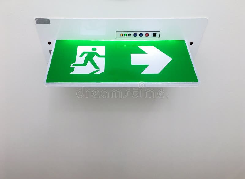 Fire Exit Sign with Lighting. Stock Image - Image of urban, help: 88249033